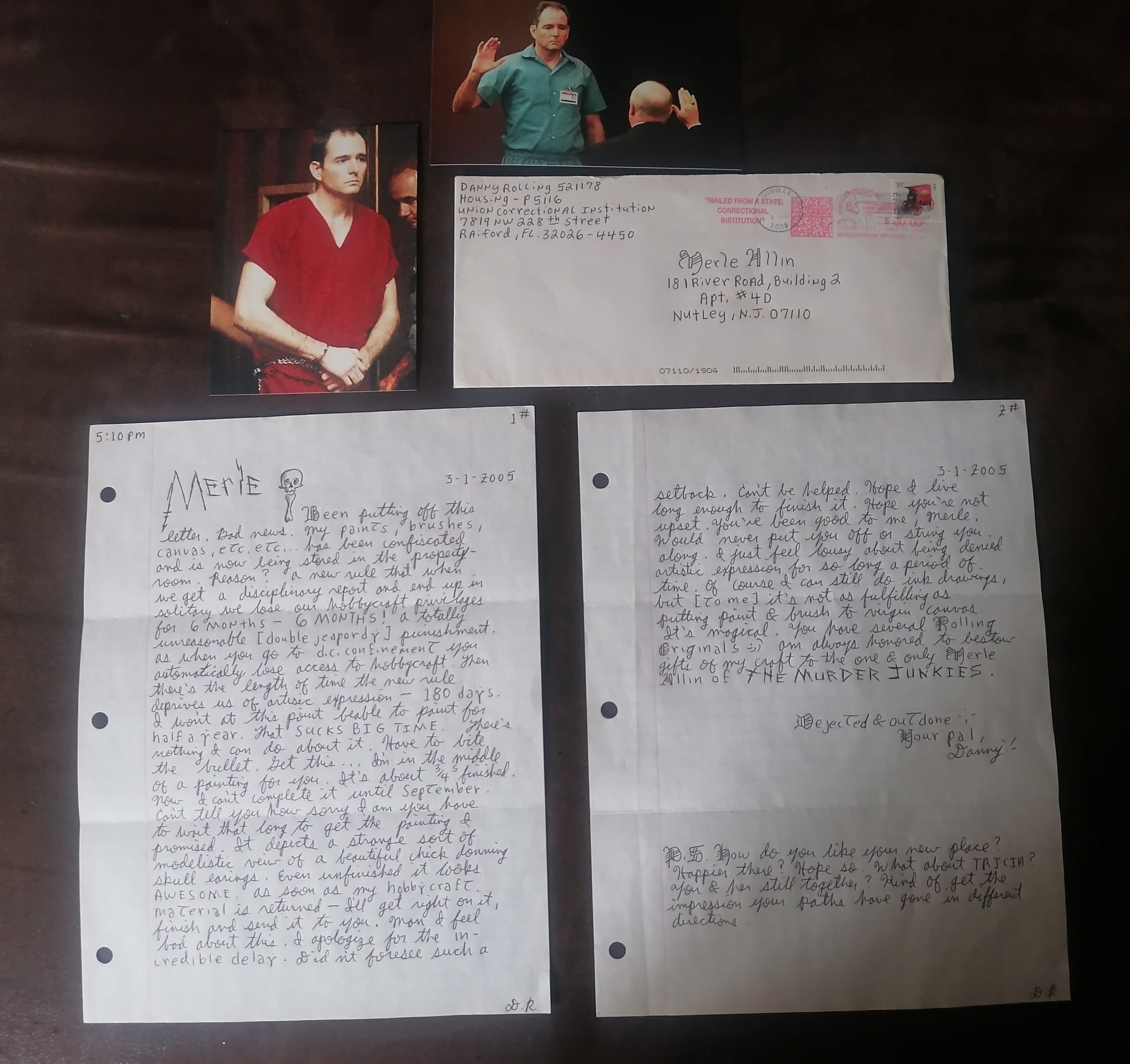 Original letter of Danny Rolling "The Gainesville Ripper" – Cabinet de ...