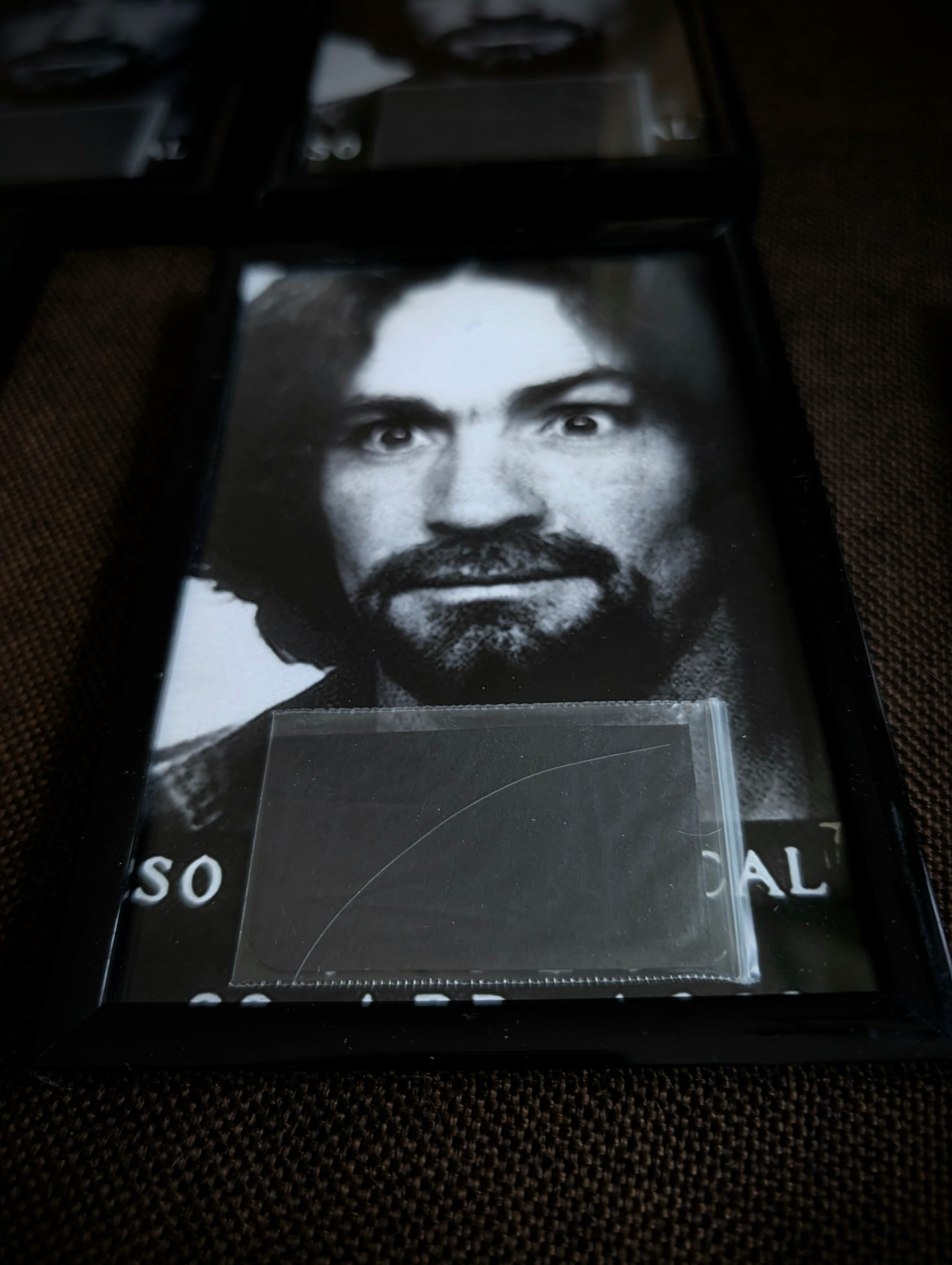 Charles Manson's authentic hair in frame (with certificate of authenti ...